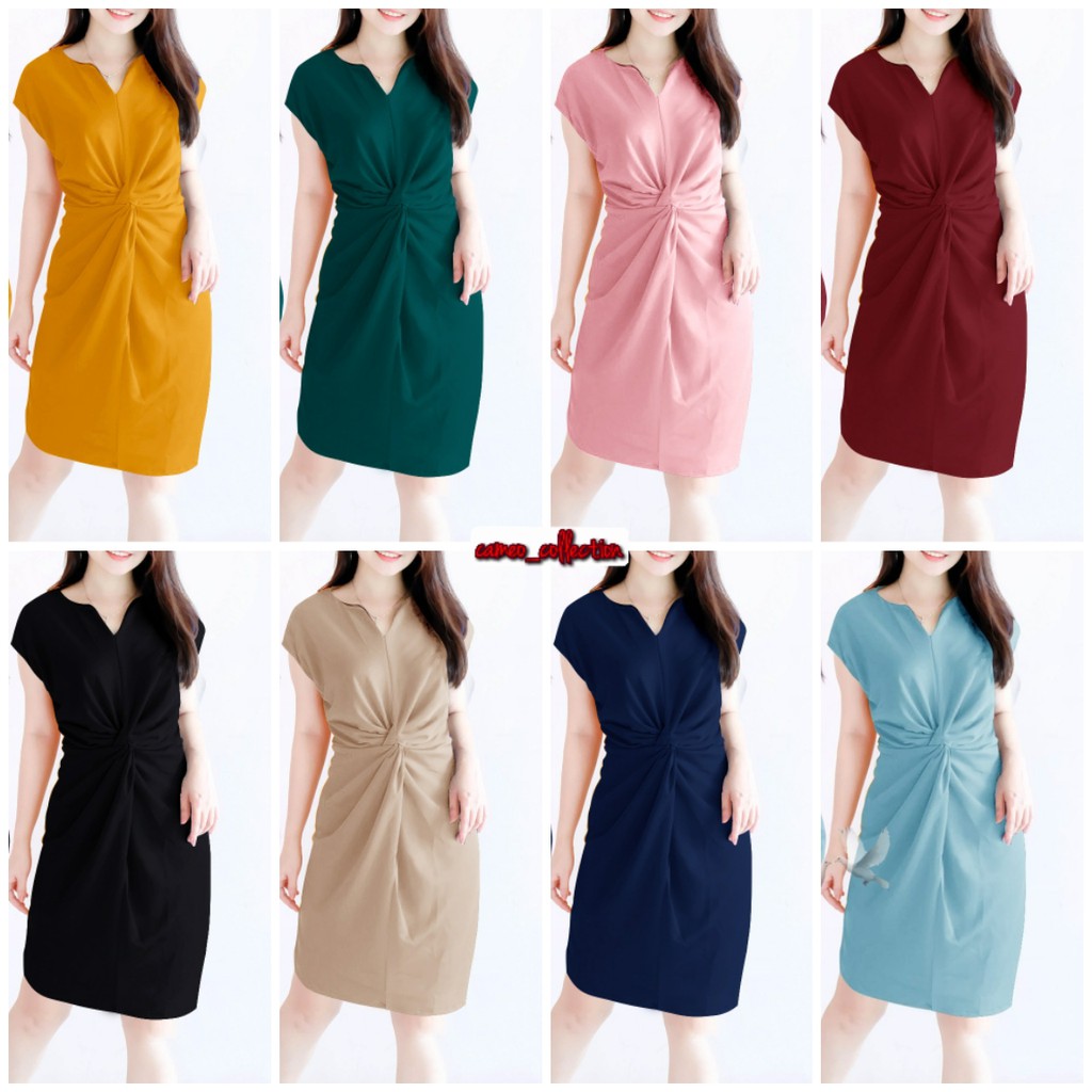 Jual ( COD ) DRESS WEIWEI DRESS SCUBA CASUAL DRESS GAUN PESTA DRESS ...