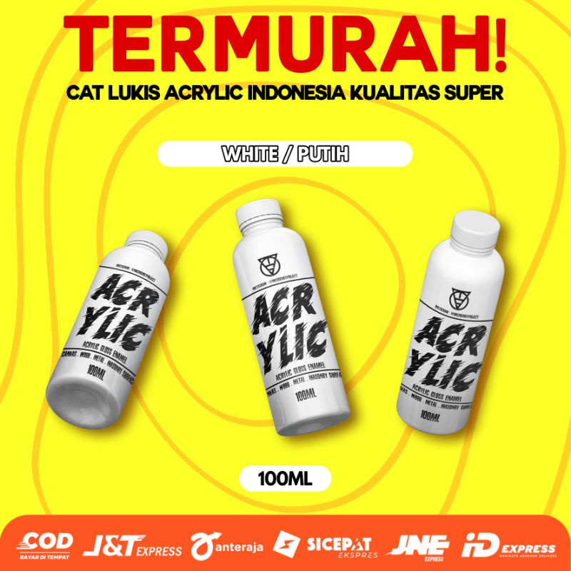 Jual Cat Lukis Serba Guna 100ml Putih - Cat Akrilik - Acrylic Paint Cat ...