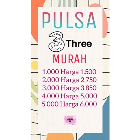 Jual PULSA 3 Three Murah 1K, 2K, 3k, 4k, 5k | Shopee Indonesia