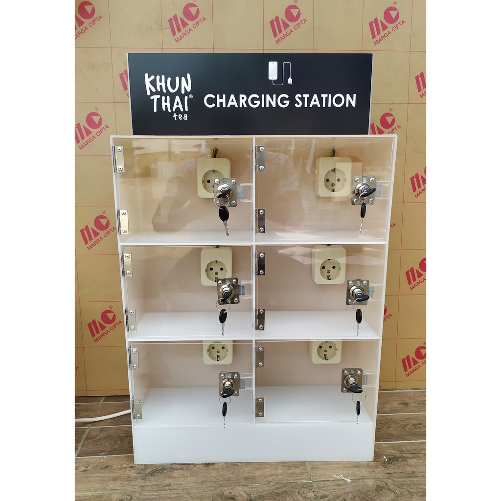 Jual Tempat Box Charger Akrilik 6 Pintu | Shopee Indonesia