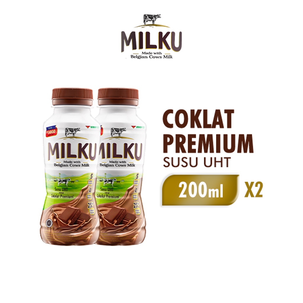 Jual Milku Susu UHT Coklat Premium 200 ml x2 | Shopee Indonesia
