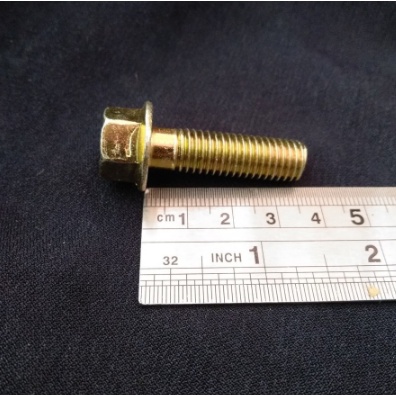 Jual BAUT TOPI / FLANGE BOLT KUNING M10 X 35MM (KUNCI 14) | Shopee Indonesia