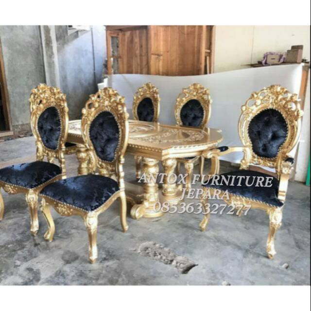 Jual Meja makan jati Manohara gold | Shopee Indonesia