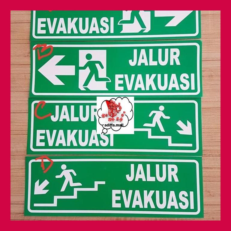 Jual 474S0T5D Sign Label Sticker Jalur Evakuasi Tangga Kiri Kanan Tangga 30X10 K3 Mytpjd80E ...