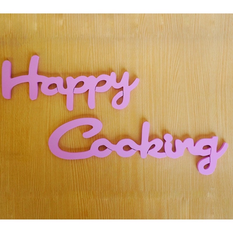 Jual Wall decor tulisan timbul happy cooking pink | Shopee Indonesia