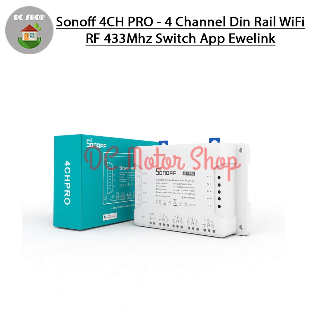 Jual Sonoff 4CH PRO - 4 Channel Din Rail WiFi - RF 433Mhz Switch App ...