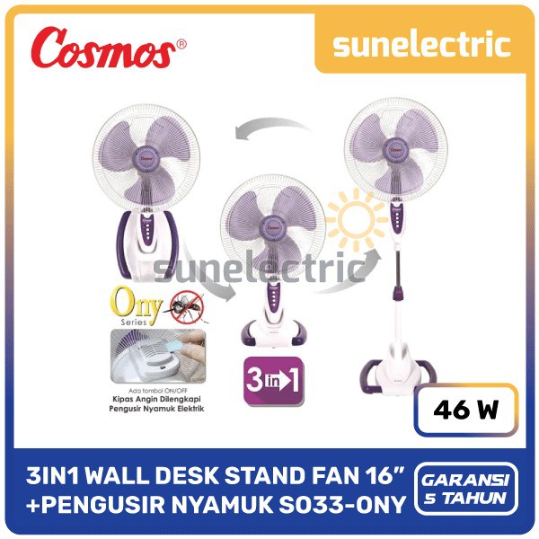 Jual Cosmos 16-SO33 ONY Kipas Angin 3in1 WADESTA (Wall,Desk,Stand Fan ...