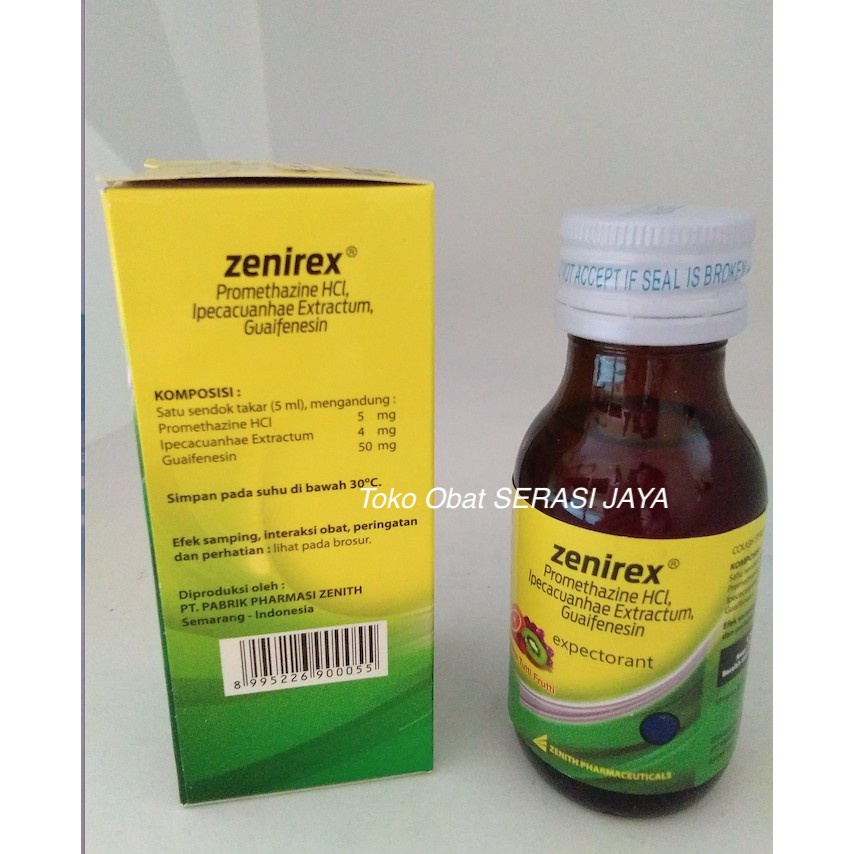 Jual ZENIREX EXPECTORANT SYRUP BATUK RASA TUTTI FRUTTI 60 ML OBAT BATUK ...