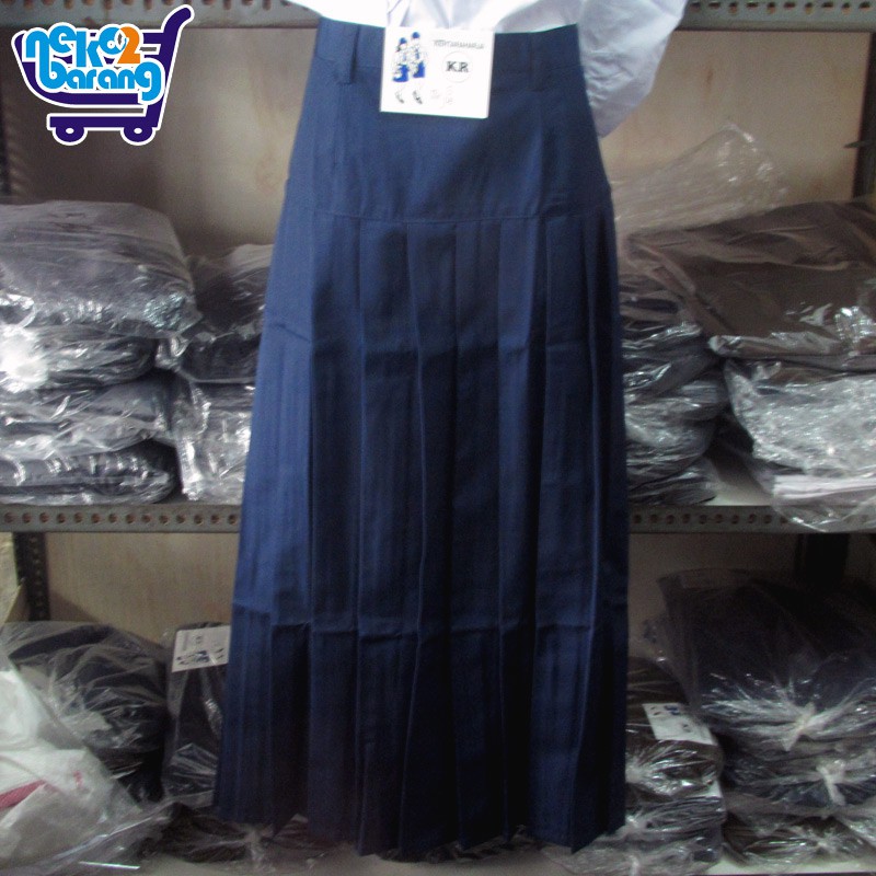 Jual Rok Panjang Rempel Bawah Pinggang Biru - Seragam SMP - Seragam Sekolah - Rok Baping Biru ...