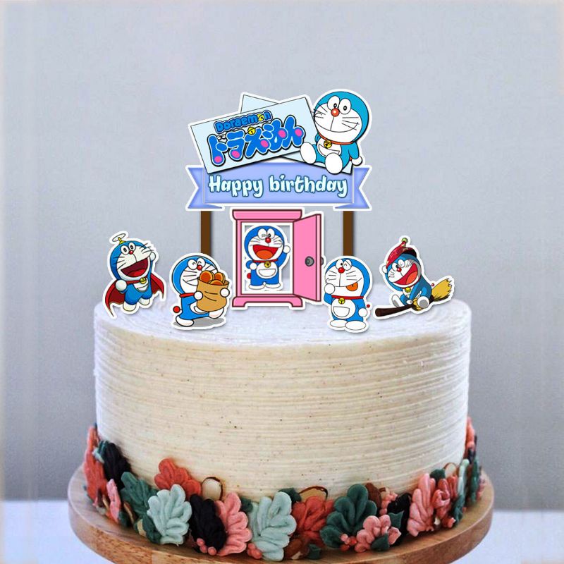 Jual Topper cake Doraemon happy birthday hiasan kue ulang tahun ...