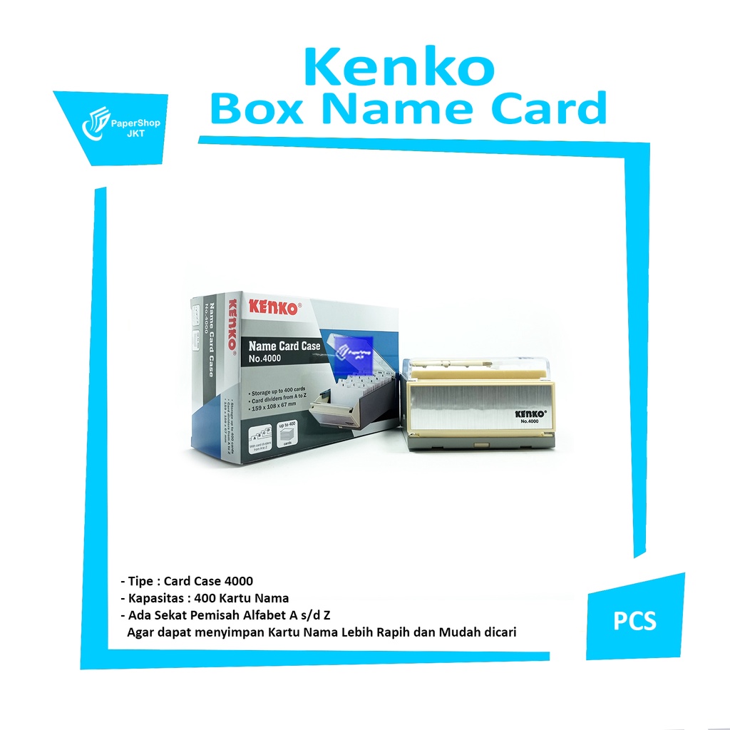 Jual KENKO - Box Name Card Case 4000 Kotak Kartu Nama - Pcs | Shopee ...