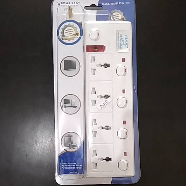 Jual Visalux V234E Kabel Extension 4 port 2.5M Max 13A 230V | Shopee ...