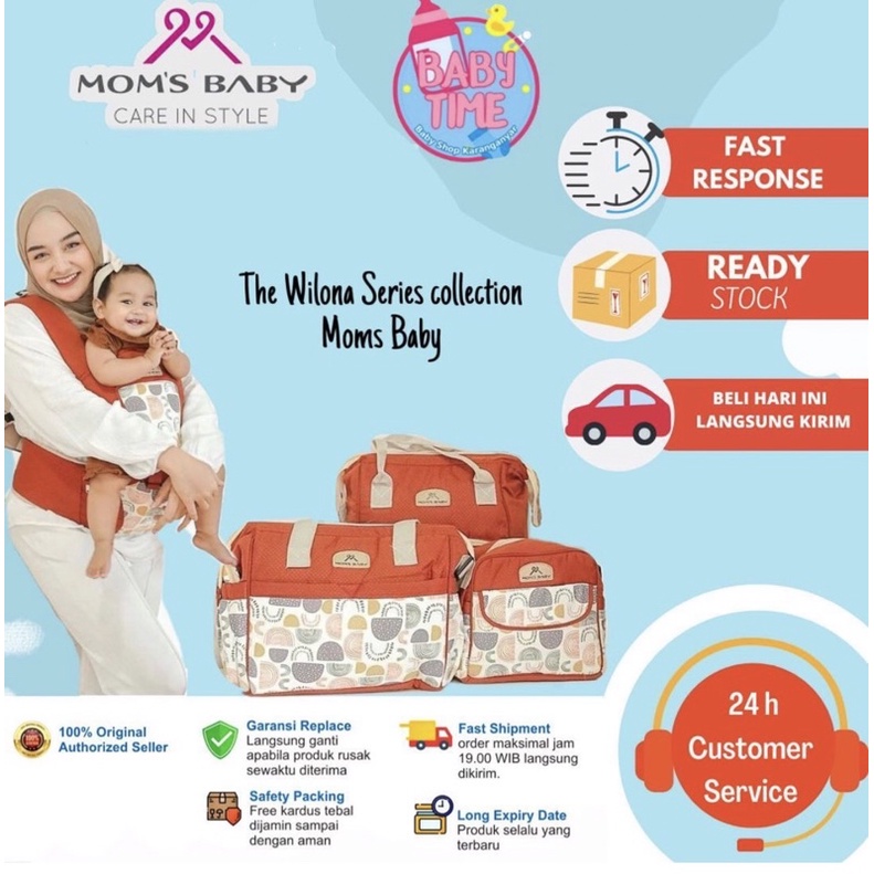 Jual Moms Baby Tas Bayi Kecil Hipseat Tas Ransel Diapers Wilona Series ...