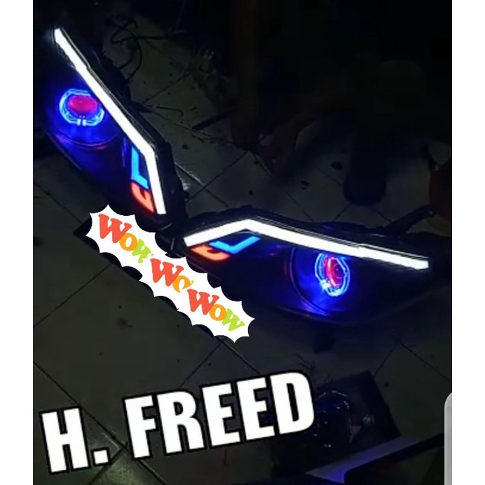 Jual Headlamp Honda Freed.Castem Headlamp Honda Projector Proji LED Bar ...