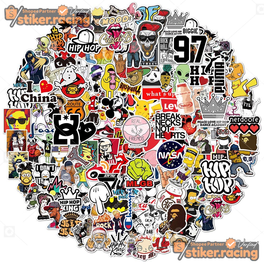 Jual 200/100/50PCS Cool Vinyl Variety Stickers Pack for Laptop Guitar ...