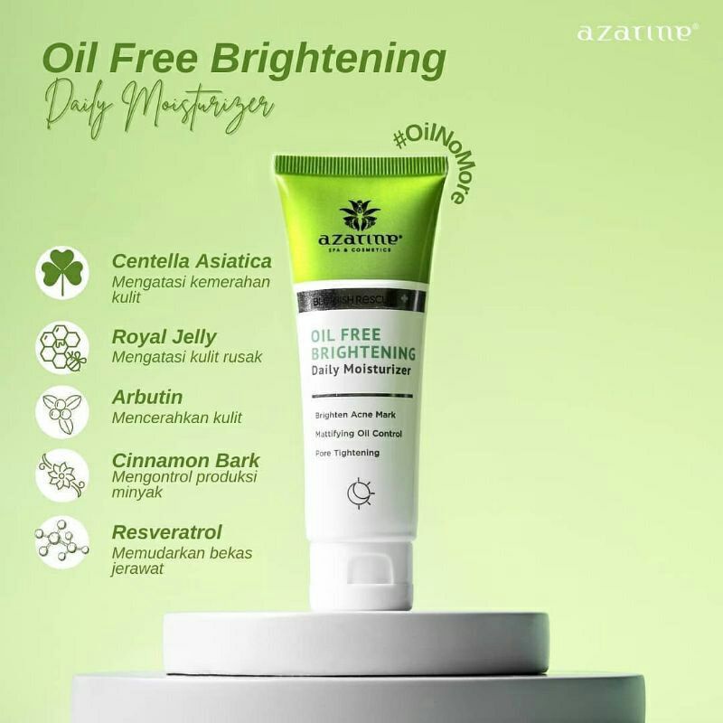 Jual AZARINE OIL FREE BRIGHTENING DAILY MOISTURIZER 50 G | Shopee Indonesia