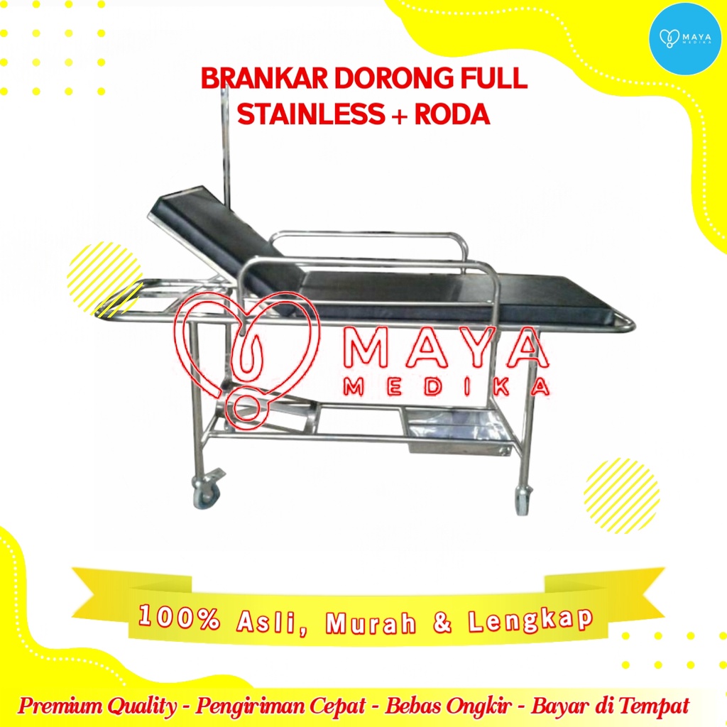 Jual Brankar Dorong Full Stainless + Roda | Shopee Indonesia