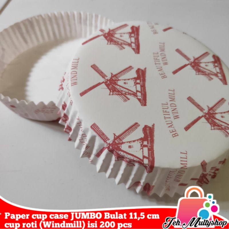 Jual Paper cup case JUMBO Bulat 11,5 cm/cup roti Windmill isi 200 pcs ...