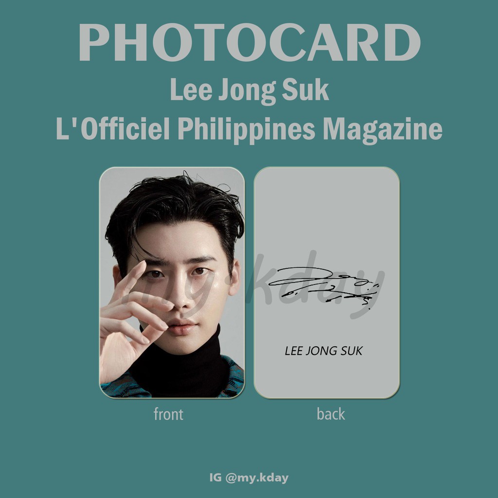 Jual PCA-0087, Unofficial Photocard Lee Jong Suk L'Officiel Philippines Magazine 2 sisi | Shopee ...