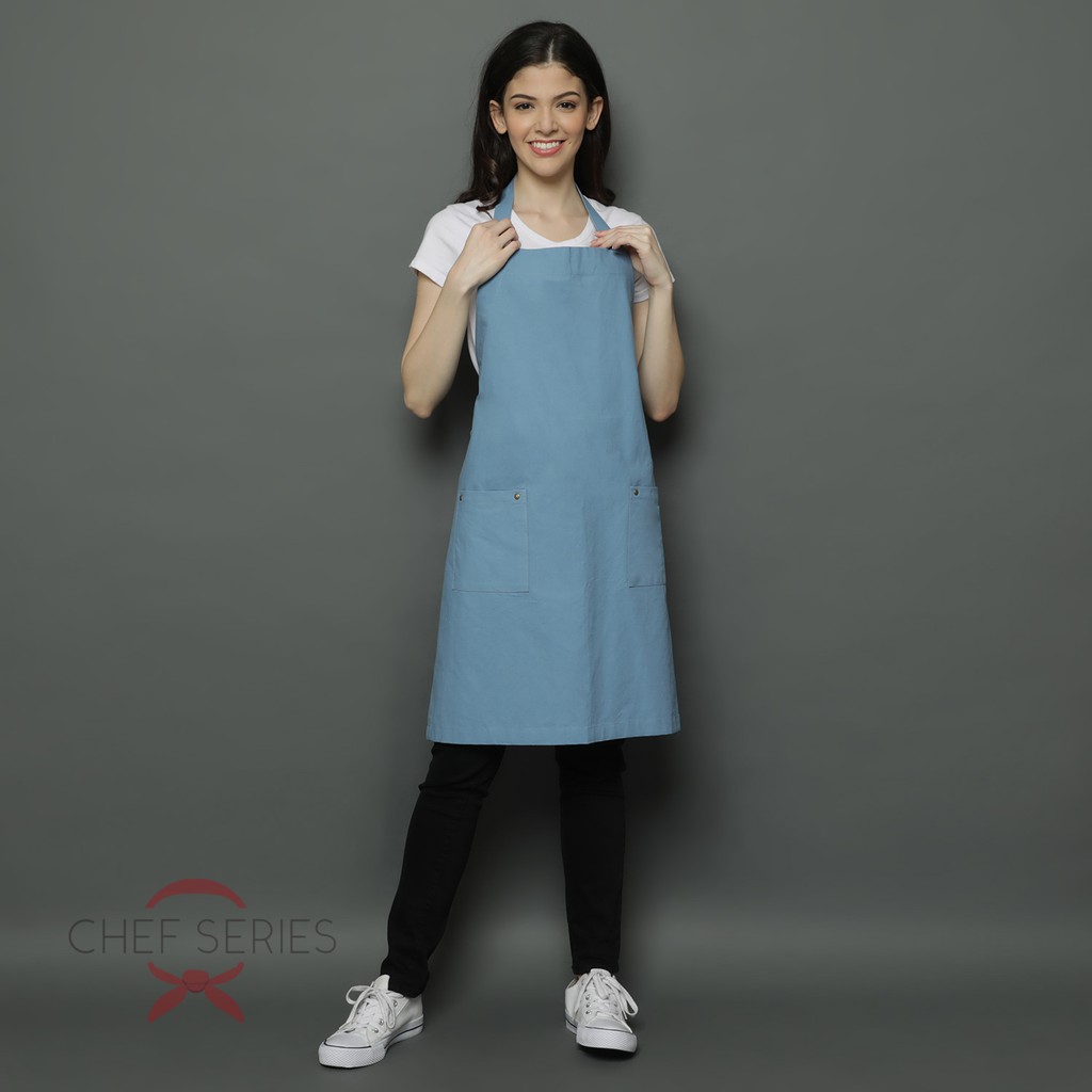 Jual Chef Series Amber Full Panjang Apron - Biru | Shopee Indonesia