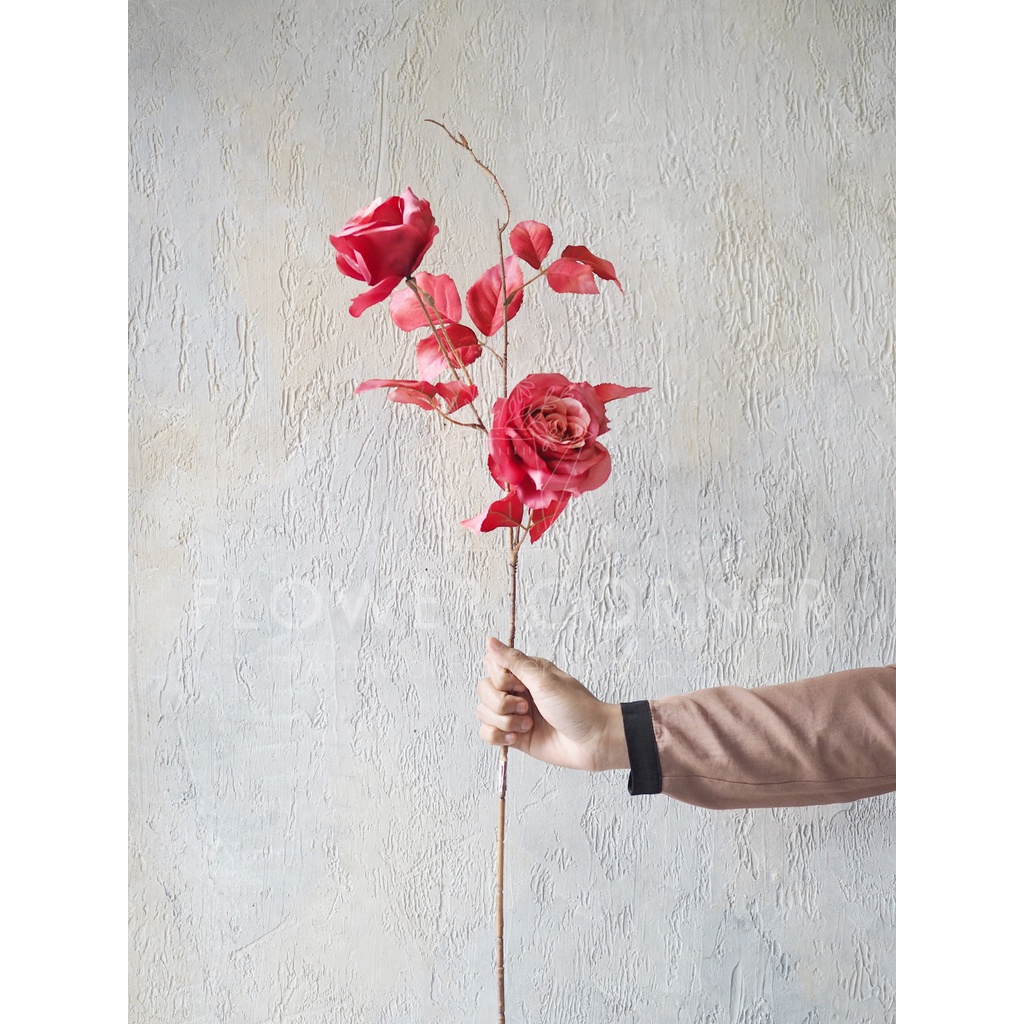Jual Bunga Artificial Mawar Rose Rustic Tangkai Panjang (B22103 ...