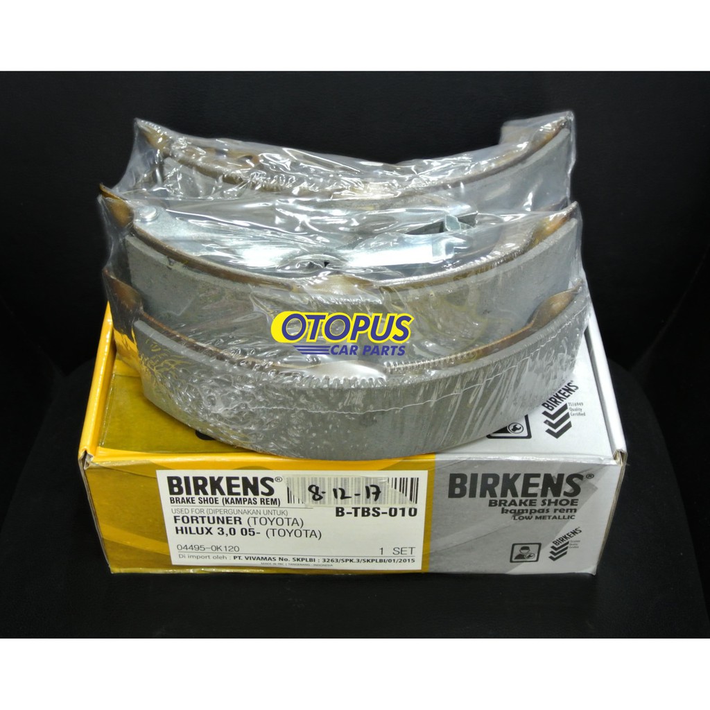 Jual Brake Shoe Rear Toyota Fortuner Hilux 2005-2014 04495-0K120-82 ...