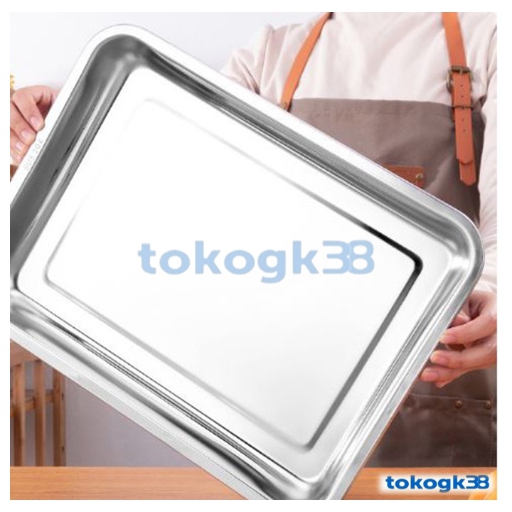 Jual Baki Kotak Stainless 40 cm x 30 cm x 4 cm | Shopee Indonesia