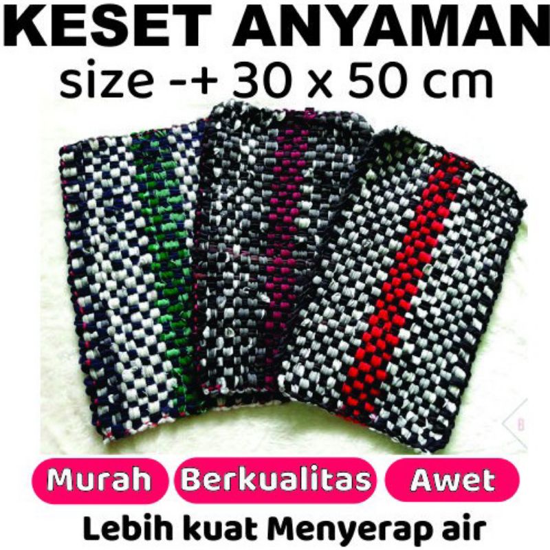 Jual Keset Kaki ANYAM Keset Lantai Rajut Keset Kain perca Keset Kamar ...