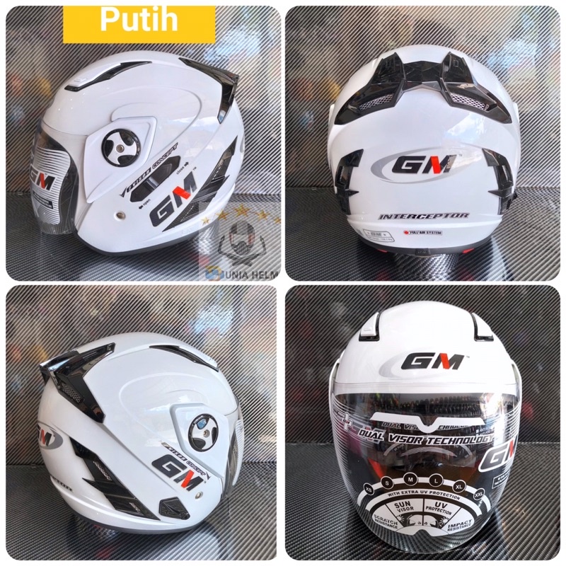 Jual helm Gm Interceptor Putih | Shopee Indonesia