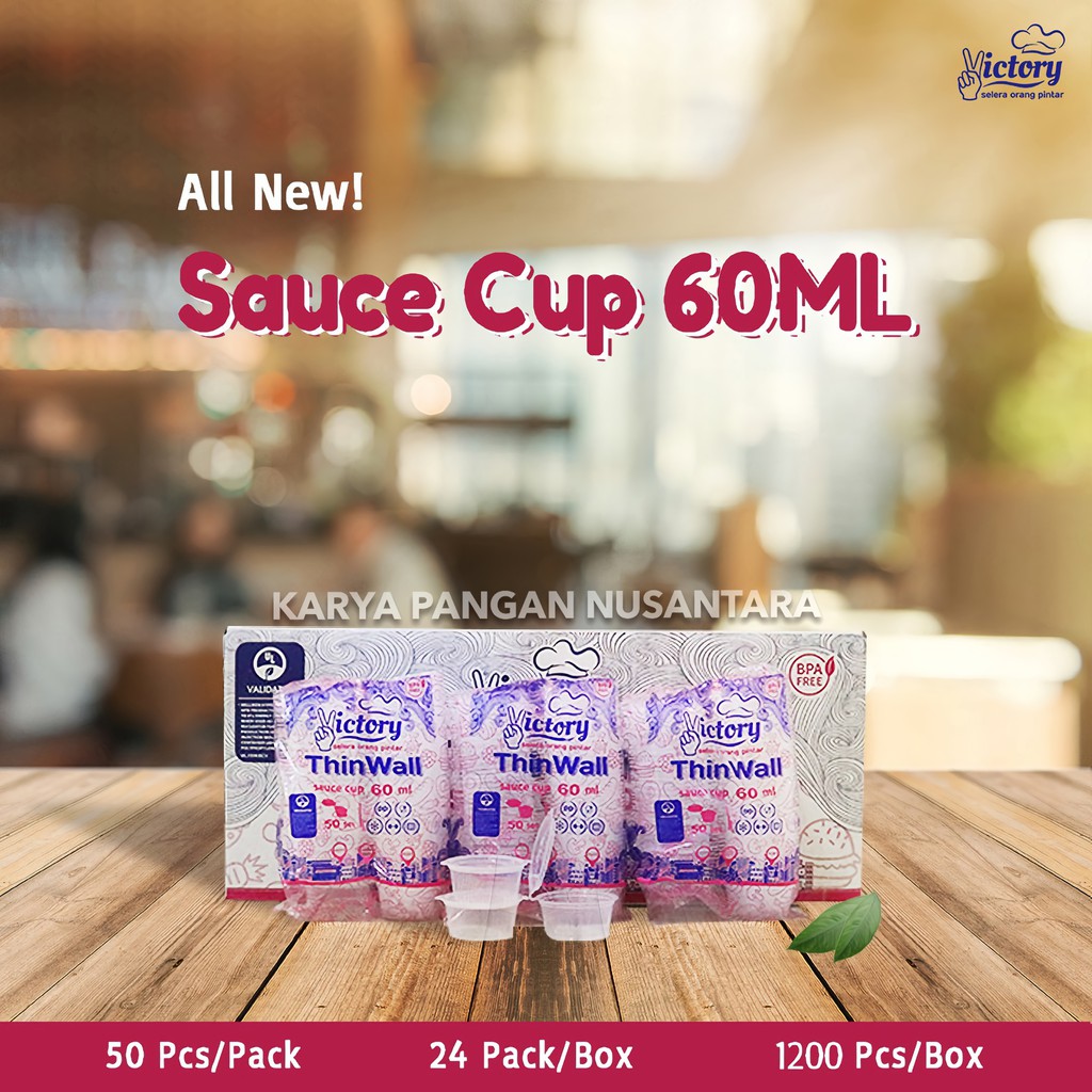 Jual THINWALL VICTORY SAUCE CUP 60 ML CUP PUDDING CUP PLASTIK THIN WALL TEMPAT SAMBAL FOOD GRADE ...