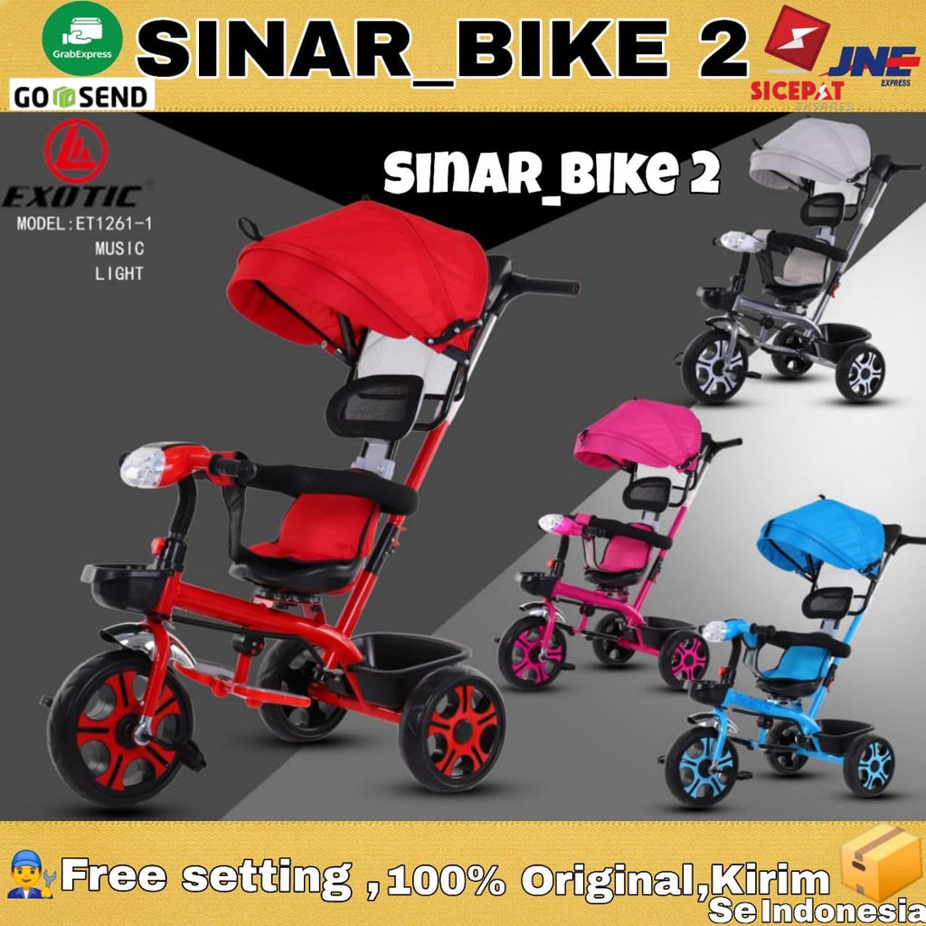 Jual Sepeda Roda Tiga Anak EXOTIC ET-1261-1 (Gosend/Grab) | Shopee ...