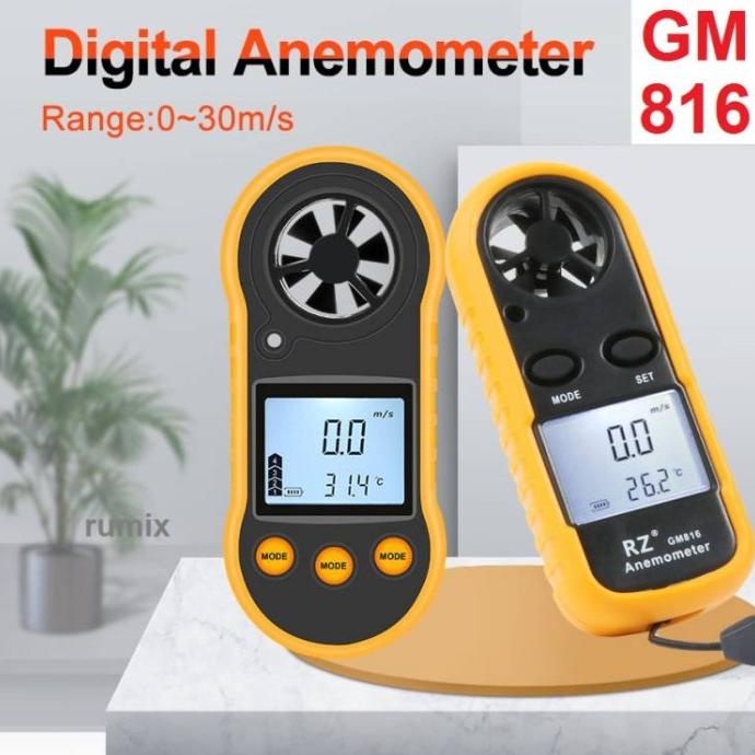 Jual Digital Anemometer Pengukur kecepatan angin thermometer Anemo ...