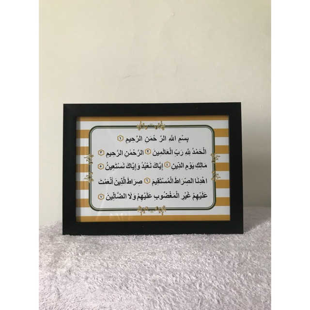 Jual Poster minimalis islami Al Fatihah - background gold putih ...