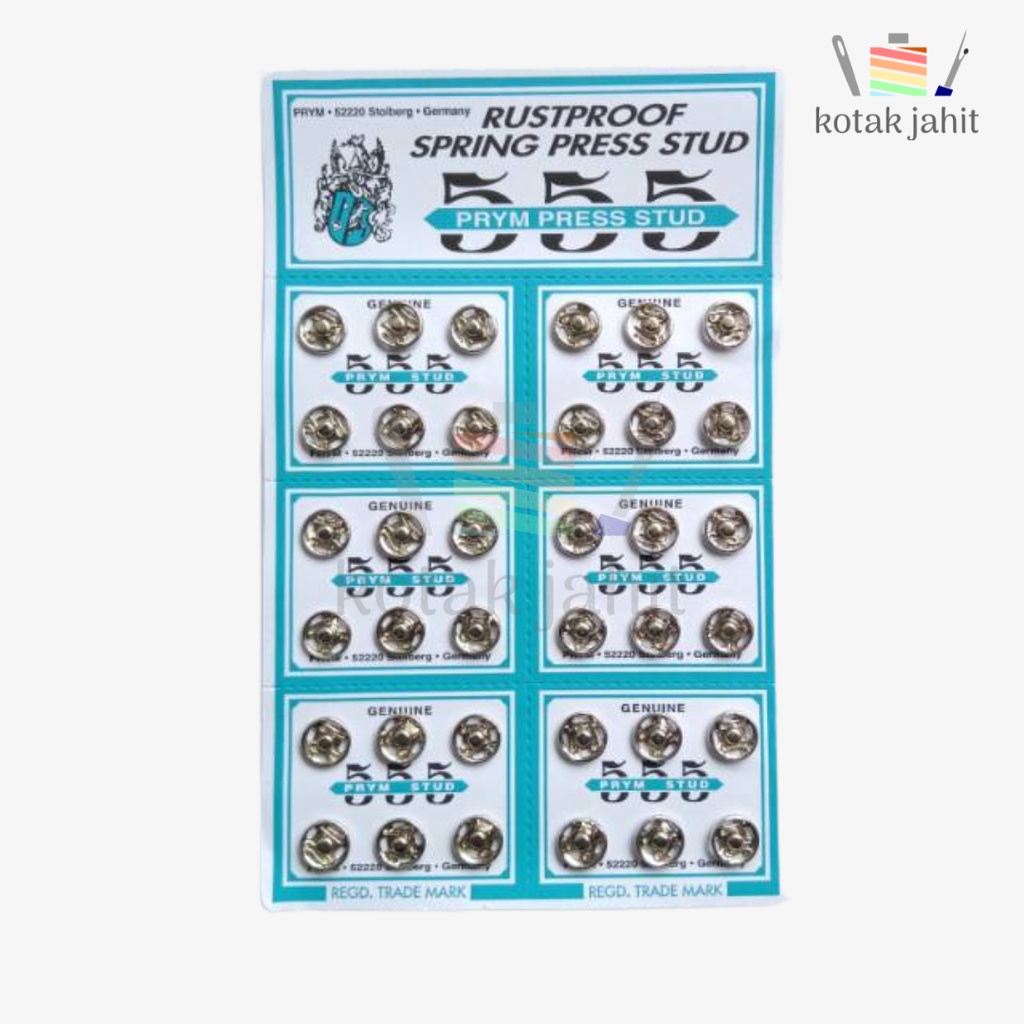 Jual Kancing cetik jepret kecil asli merk 555 prym ukuran 8mm 8 mm per ...