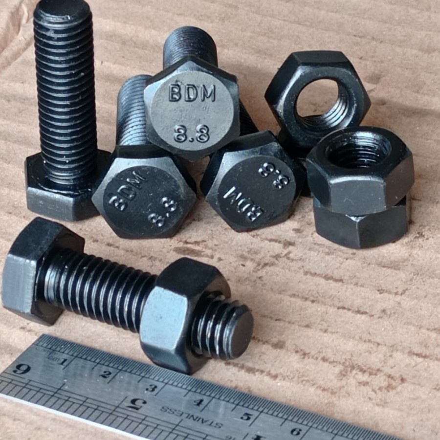 Jual BAUT BAJA HTB 8.8 M12 X 40 FULL DRAT / BAUT 19 KUNCI 19 / BAUD FULL DRAT 19 / BAUT BAJA M12 ...