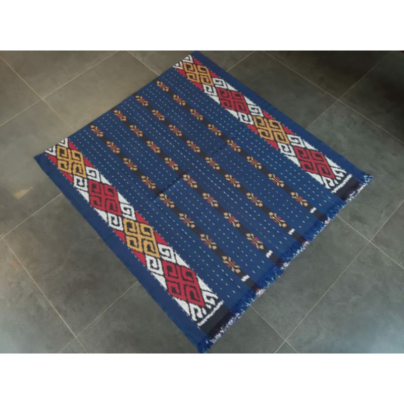 Jual Kamenz Troso Kain Tenun Etnik Blanket Jepara Motif Toraja Warna Biru Gelap Size 240x120cm ...