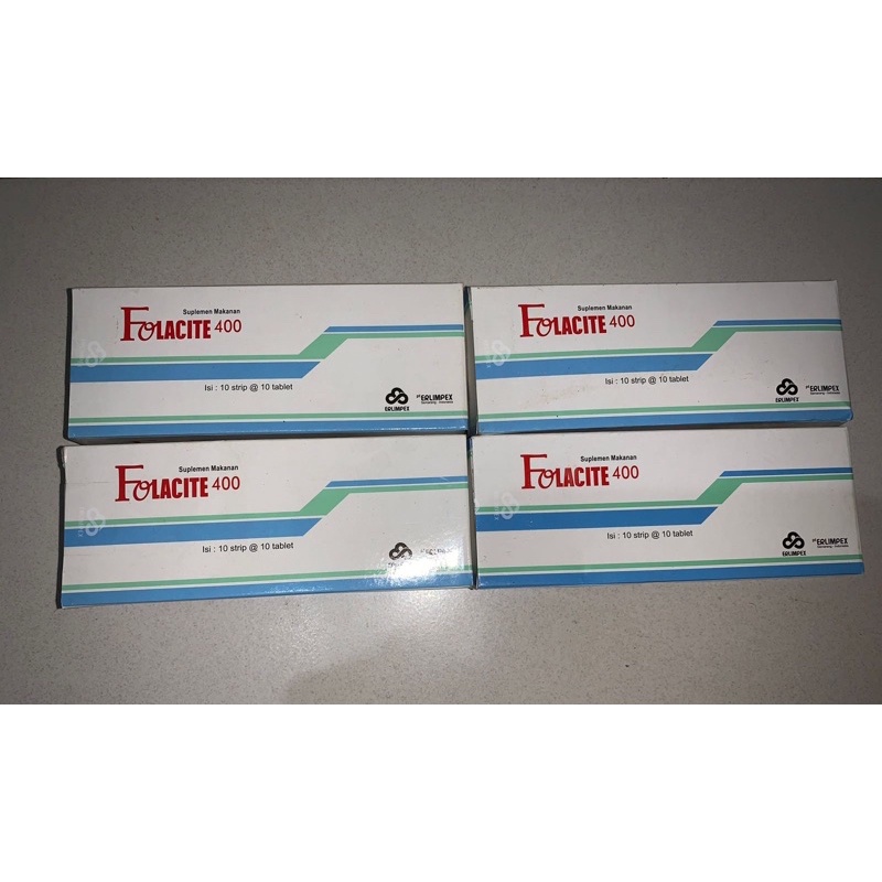 Jual Folacite Asam Folat Folic Acid 400 MG - Box 100 Tablet (10 Strip ...