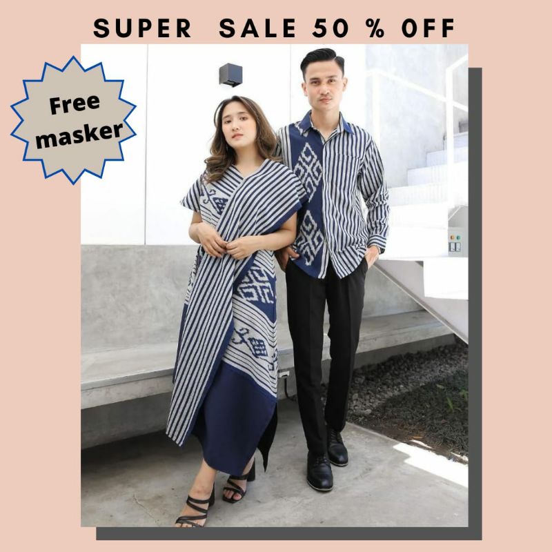 Jual ( READY STOCK ) Set couple tenun - baju tenun couple - baju tenun - baju etnik - dress ...