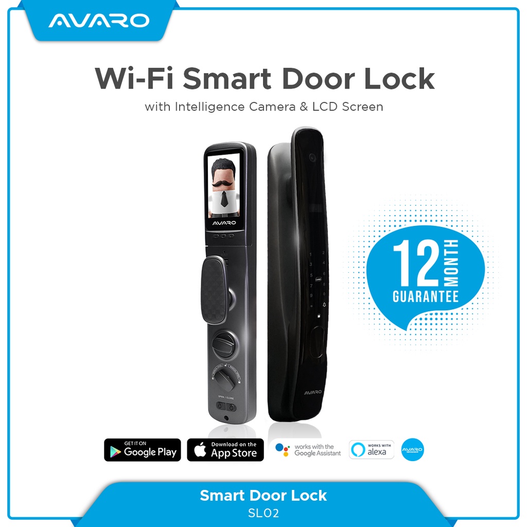 Jual AVARO SL02 Smart Door Lock Handle RFID Fingerprint Camera Face | Shopee Indonesia