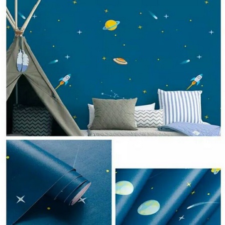 Jual GY- Wallpaper Stiker Motif Angkasa Per Roll | Shopee Indonesia