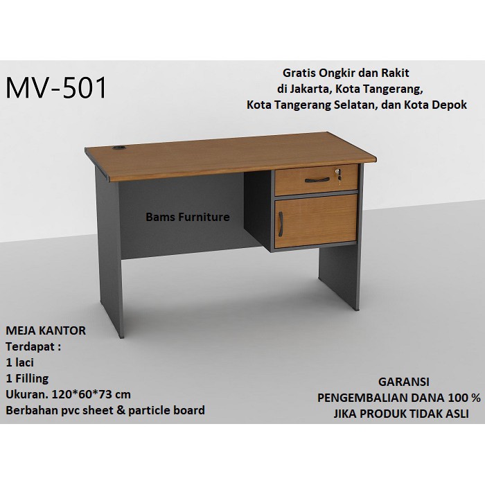 Jual meja kerja meja kantor meja VIP MV 501 di jamin ori uk. 120x60x73 ...