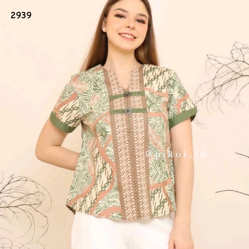 Jual Atasan batik merah / Cheongsam batik wanita / baju batik etnik ...