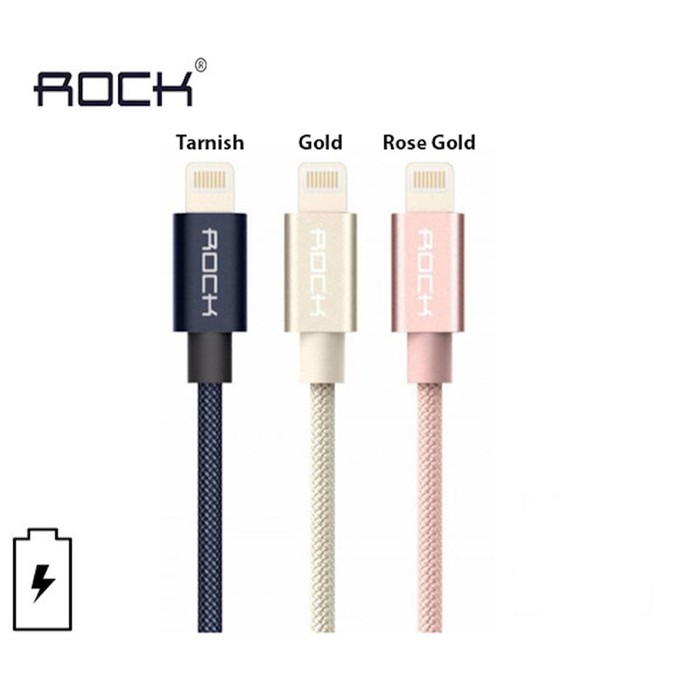 Jual ROCK - METAL & ROUND -LIGHTNING CABLE Original - Nylon Braided ...