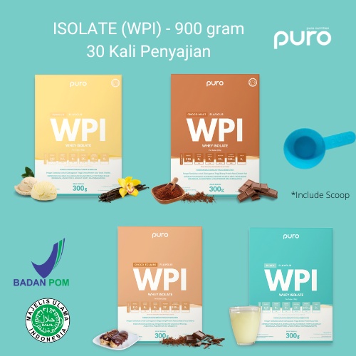 Jual PURO Whey Protein Isolate WPI Susu Gym Fitness Diet 900 gram ...