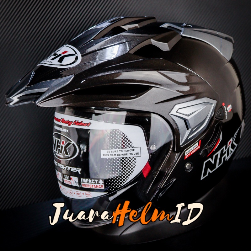 Jual NHK HELM PREDATOR CRYPTN SOLID NEW / GUNMETALIC / Double Visor ...