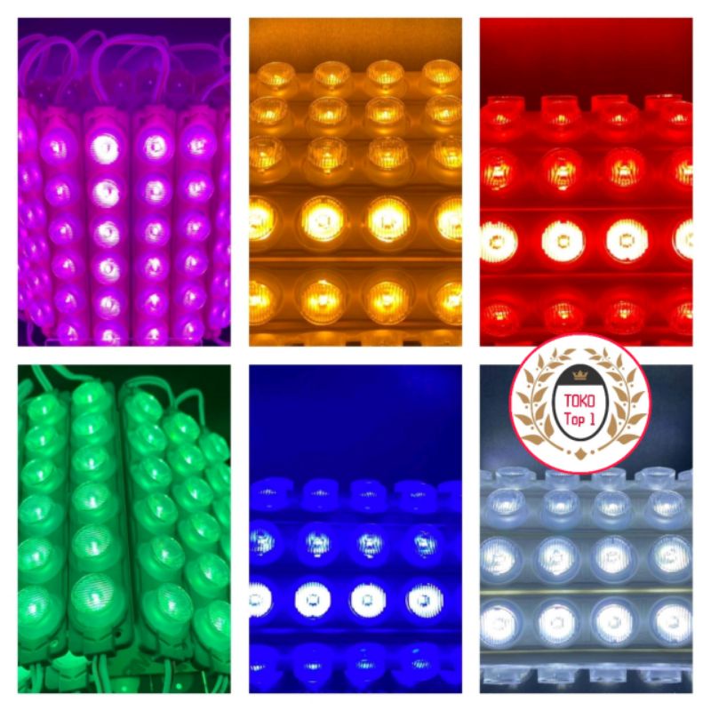 Jual LAMPU LED MODUL STRIP 6 MATA 6WATT SMD 12 VOLT 24VOLT 6 MATA WATT 12V 24V WATERPROOF ...