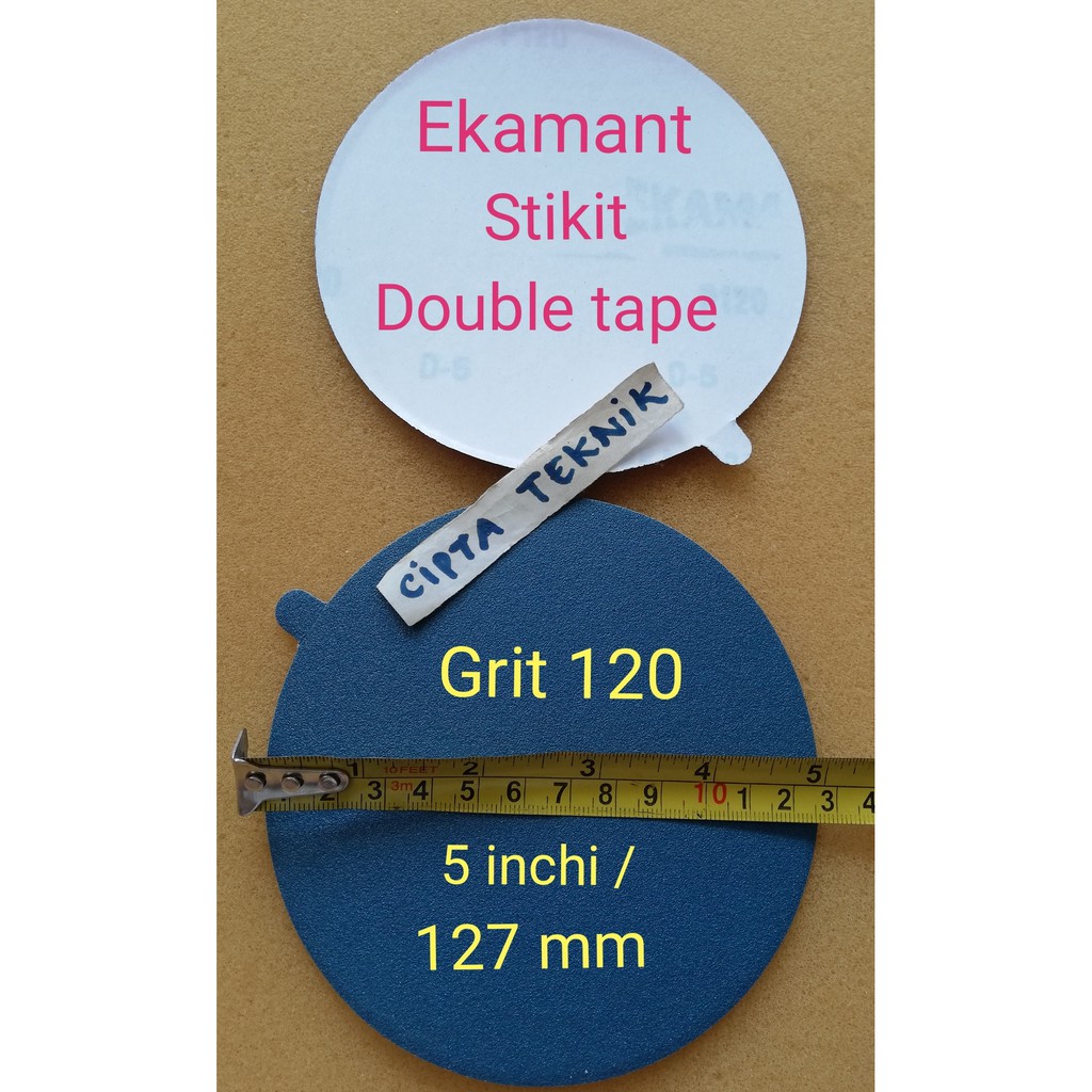 Jual Amplas Bulat Stikit 5 inchi Grit 120 Ekamant Model Tempel Pakai ...