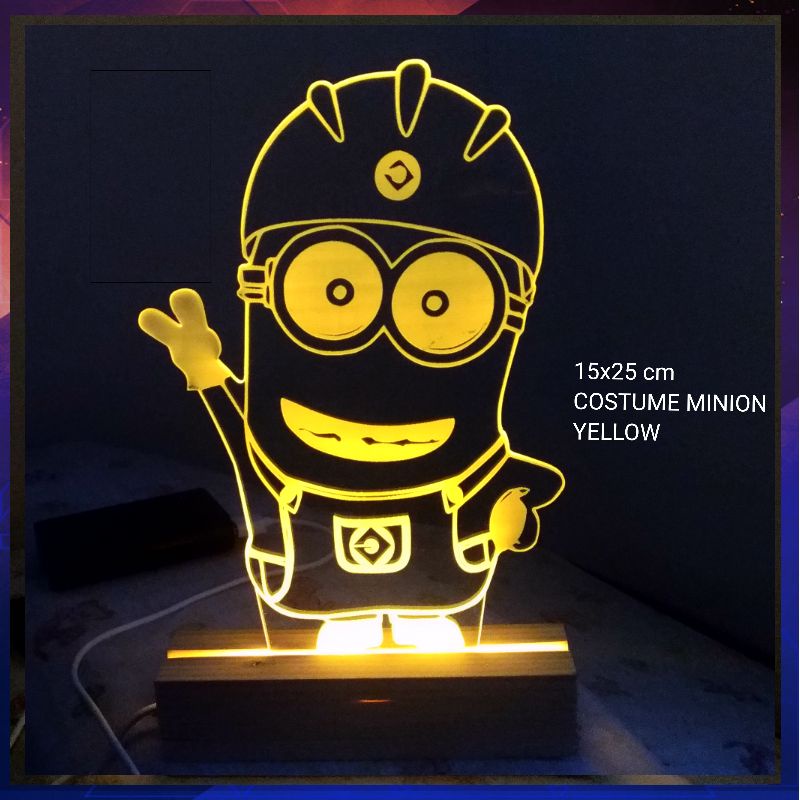Jual Lampu Tidur Estetik Minion 3D Acrylic UK15x25cm Untuk Ruangan ...
