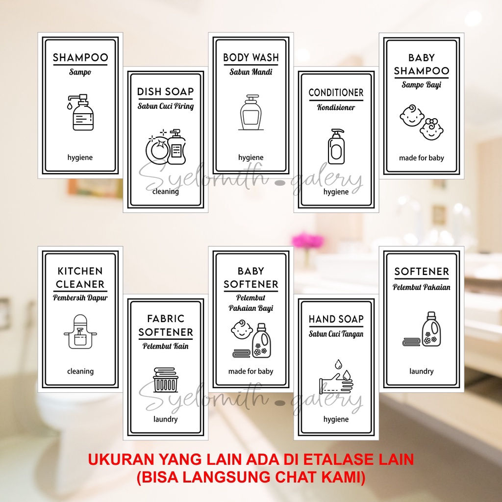 Jual READY & CUSTOM - STICKER ICON HOME, LAUNDRY, BABY & BODY CARE ...