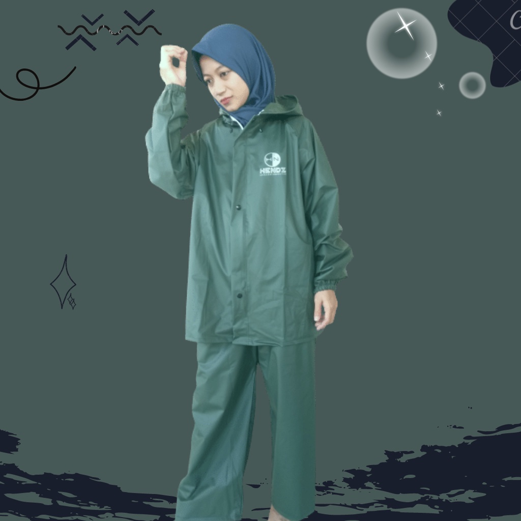 Jual Jas Hujan Raincoat Anti Rembes Pria Wanita Bahan PVC Karet 025 Tebal Kuat Elastis BY HENDZ ...